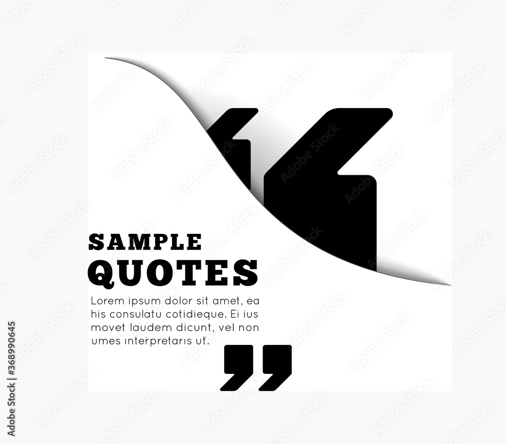 Quote blank template on white background. Vector illustration Stock ...
