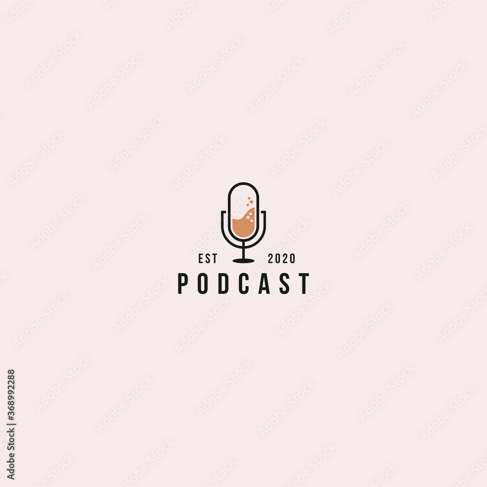 Podcast line art logo vector designs Stock Vector | Adobe Stock