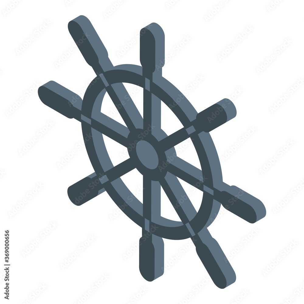 Controller ship wheel icon. Isometric of controller ship wheel vector ...