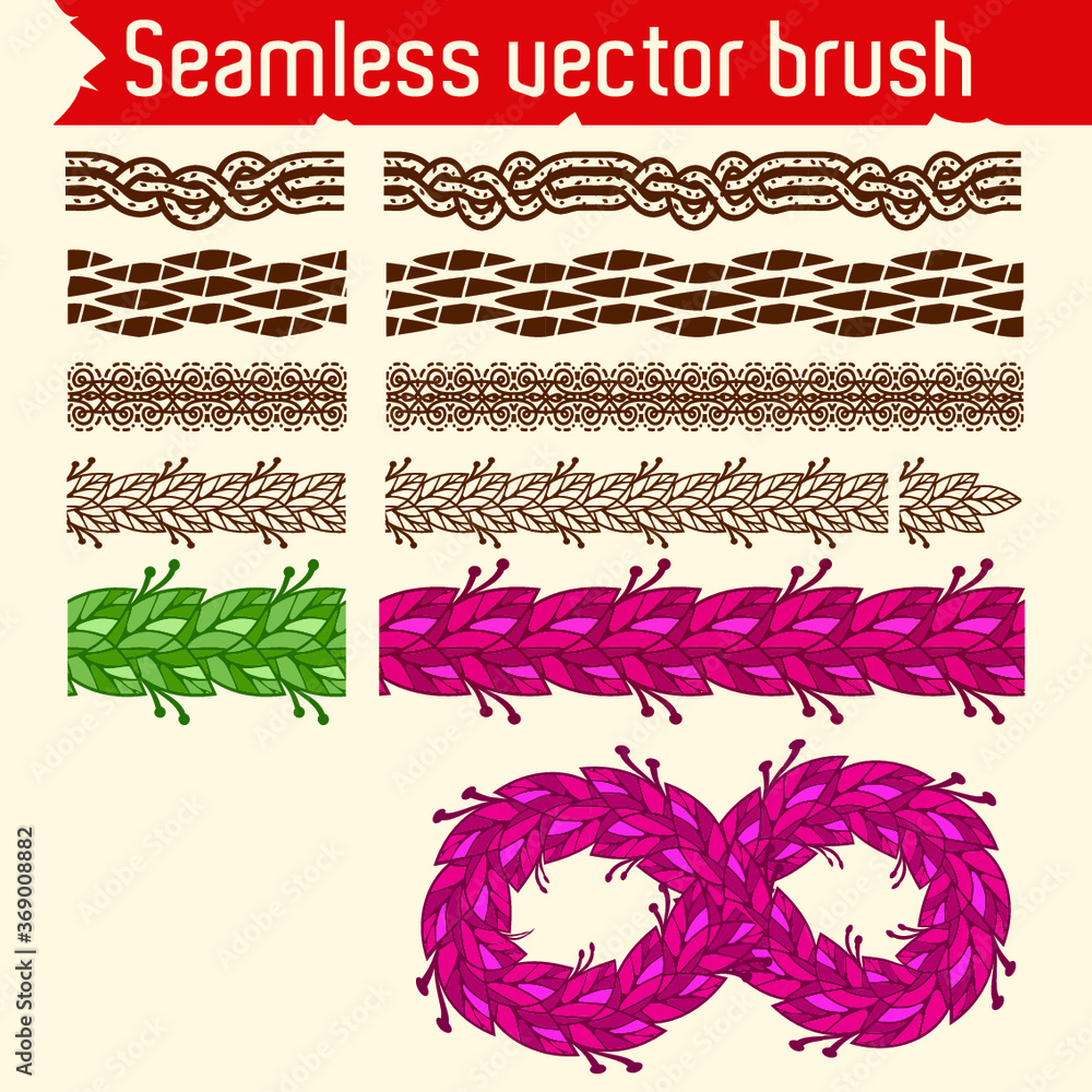 Vector brush set. Vector collection of brushes for the illustrator ...