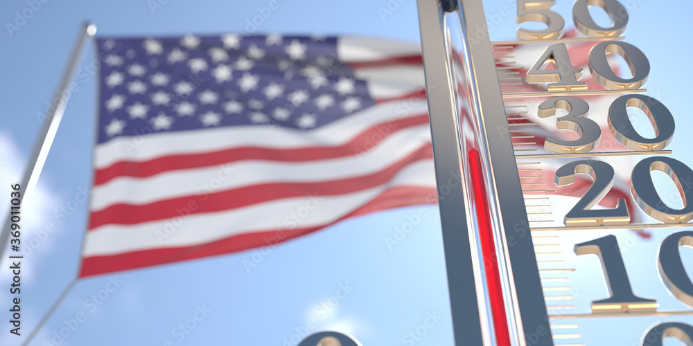 30 degrees centigrade on a thermometer measuring air temperature near ...