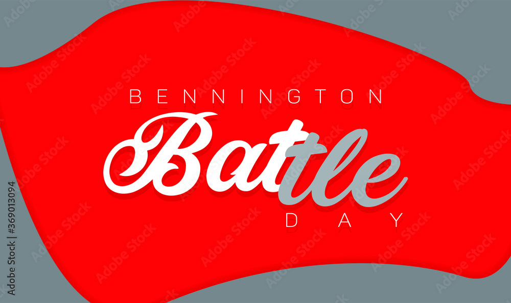 Bennington Battle Day Creative Design with Red Color and stylish font ...