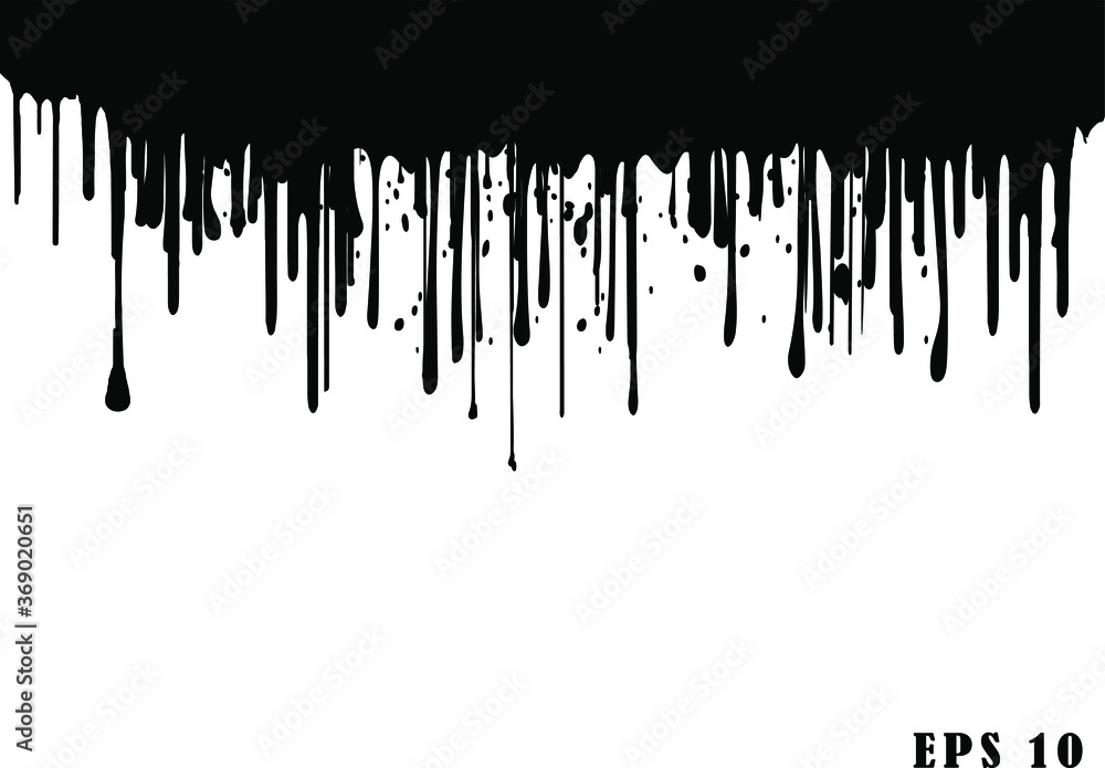 Black dripping ink painted oil drips liquid drops art messy paint ...