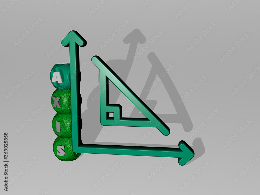 3D graphical image of AXIS vertically along with text built around the ...