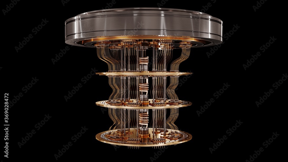 quantum computer on the black background Stock Illustration | Adobe Stock
