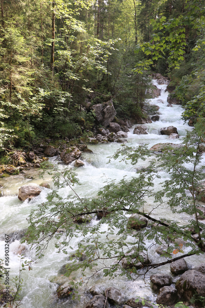 Ramsau, Zauberwald, Hintersee, Ramsauer Ache, Bergsturz, Felssturz ...