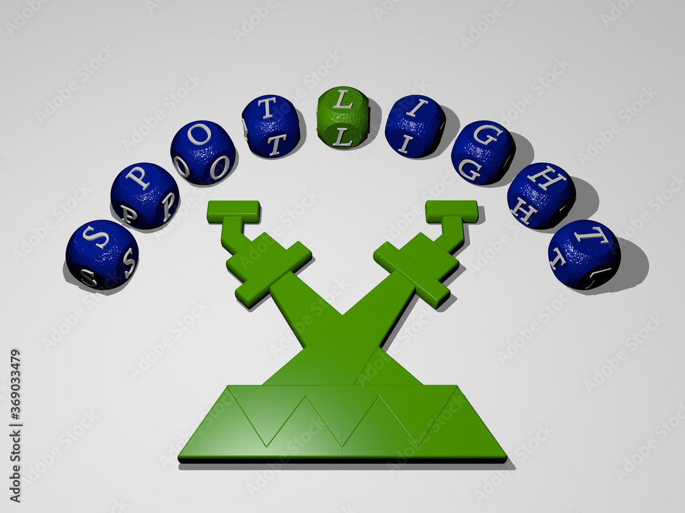 3D illustration of SPOTLIGHT graphics and text around the icon made by ...