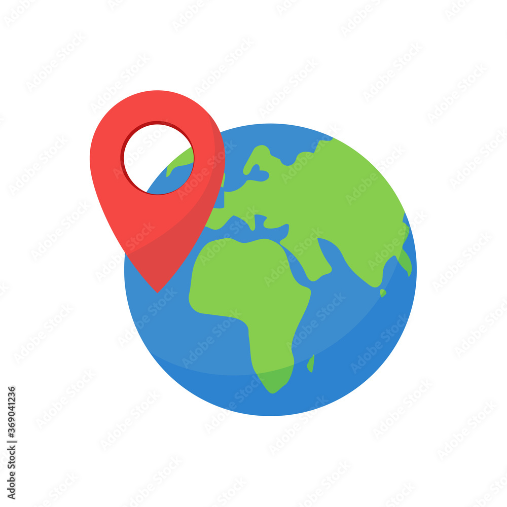 Global location. Earth vector illustration isolated on white background ...