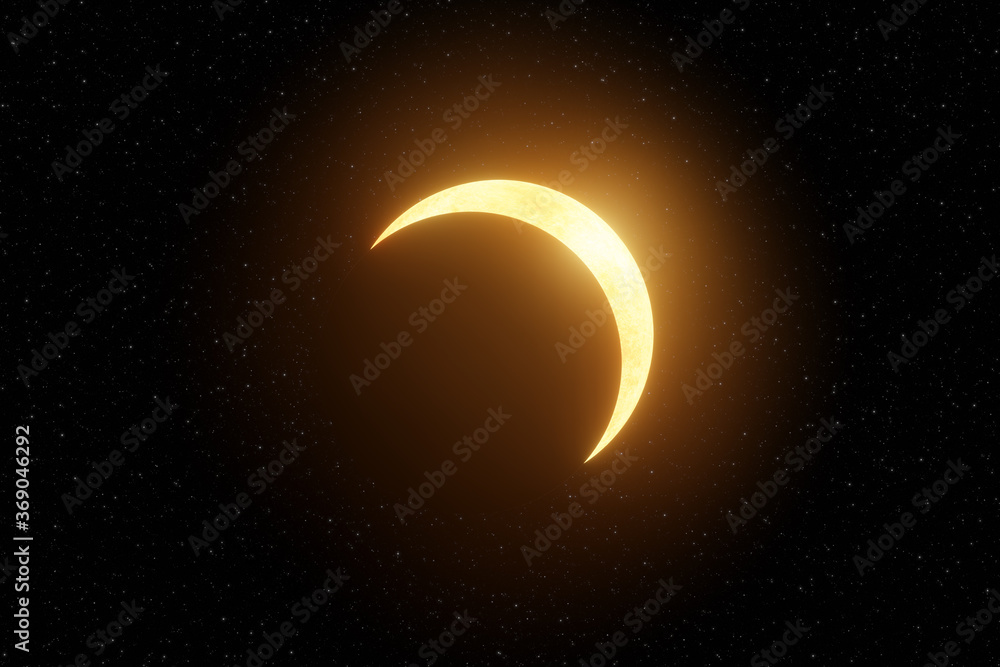 Representation of an advanced partial solar eclipse on a space ...