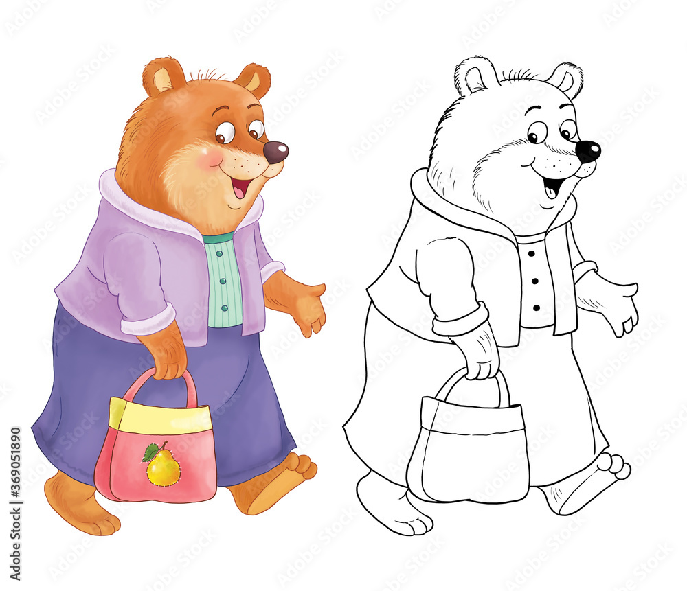 Goldilocks and the three bears. Fairy tale. Cute and funny cartoon ...