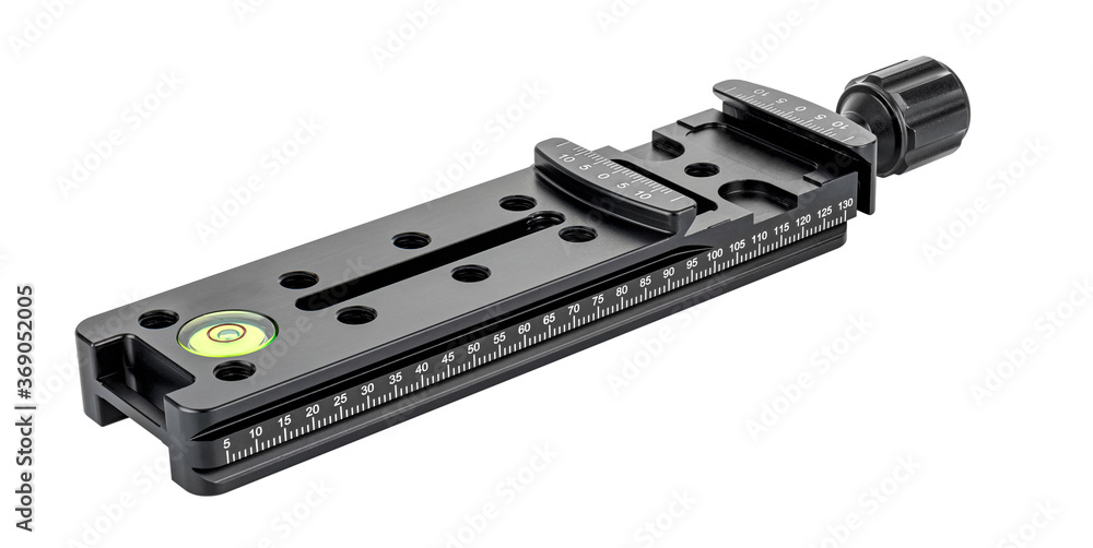 Quick release nodal slide rail for panoramic shooting isolated on white ...