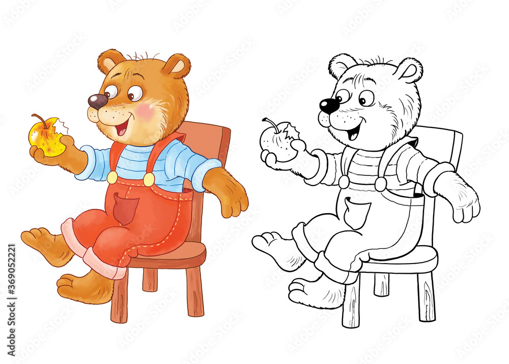 Goldilocks and the three bears. Fairy tale. Cute and funny cartoon ...