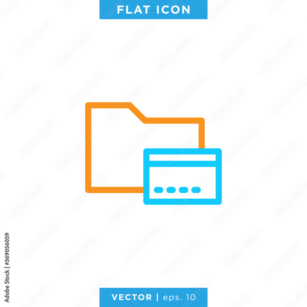 Financial Folder Icon Vector Design Template. Stock Vector | Adobe Stock