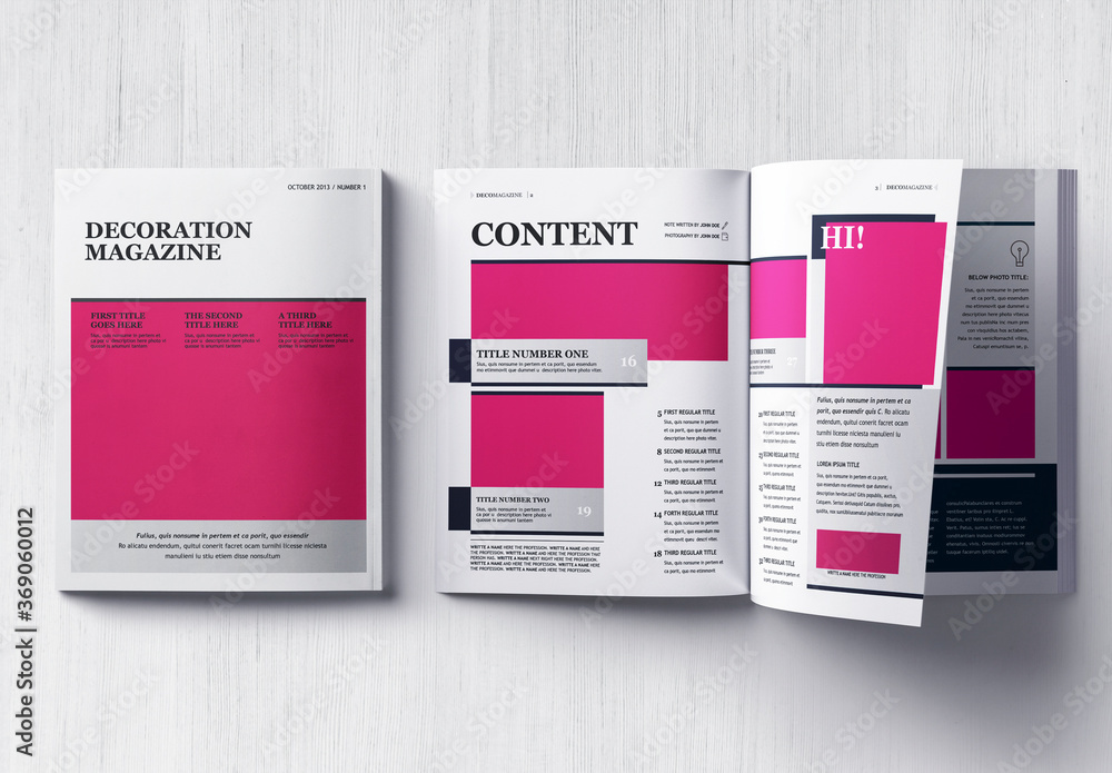 Deco Magazine Layout Stock Template | Adobe Stock