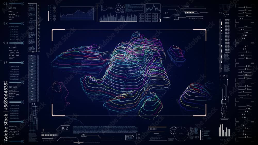 HUD SCI FI technological futuristic UI.HUD technological topographic ...