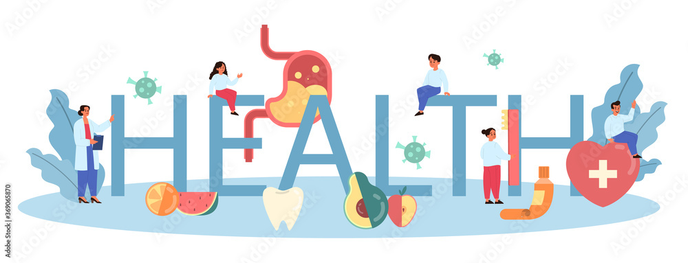 Health class typographic header. Idea of medicine Stock Vector | Adobe ...
