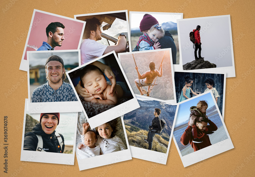 Instant Photos Collage Mockup Stock Template | Adobe Stock