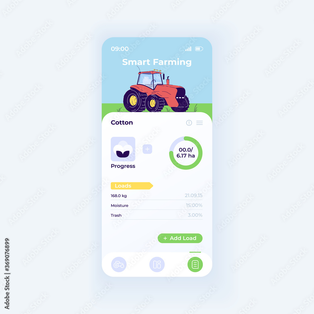 Smart Farming App Smartphone Interface Vector Template Mobile App Page Day Mode Design Layout