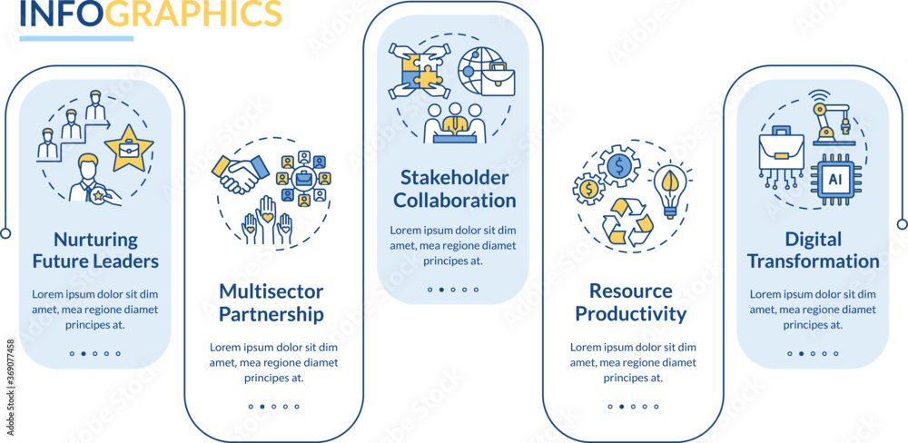 Corporate teamwork vector infographic template. Employee partnership ...
