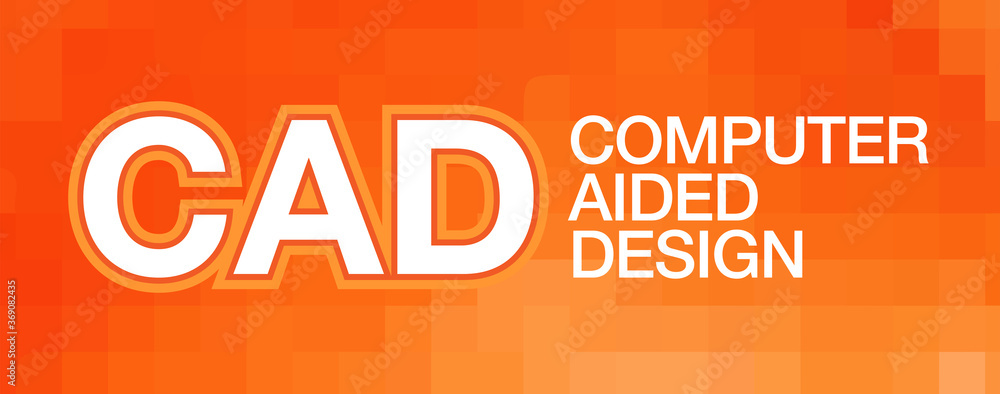 Cad Computer Aided Design Acronym Modern Background Design Stock