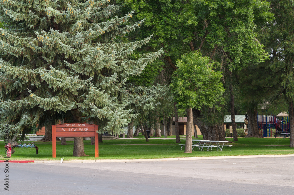 August 3, 2020 - Willow Park in Logan, Utah stands empty yet inviting ...