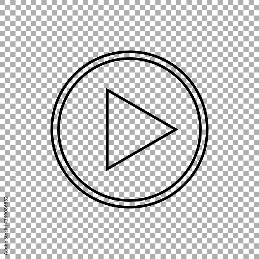 Play button vector icon isolated on transparent background Stock Vector ...