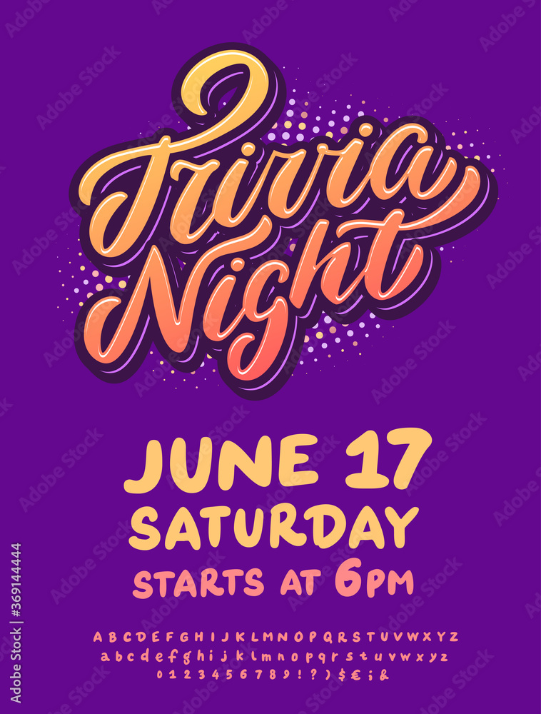 Trivia night. Vector poster template. Stock Vector | Adobe Stock