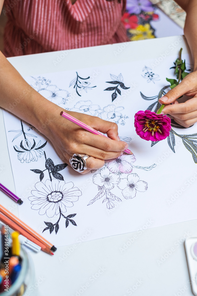 Study Of Flowers Stock Photo | Adobe Stock