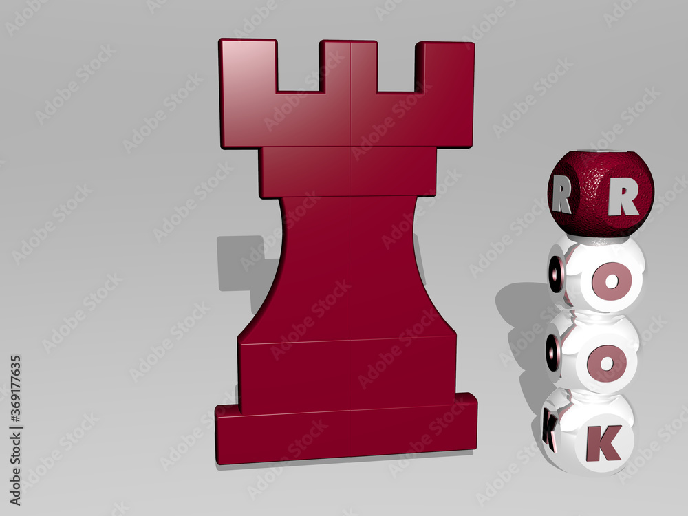 3D graphical image of ROOK vertically along with text built around the ...