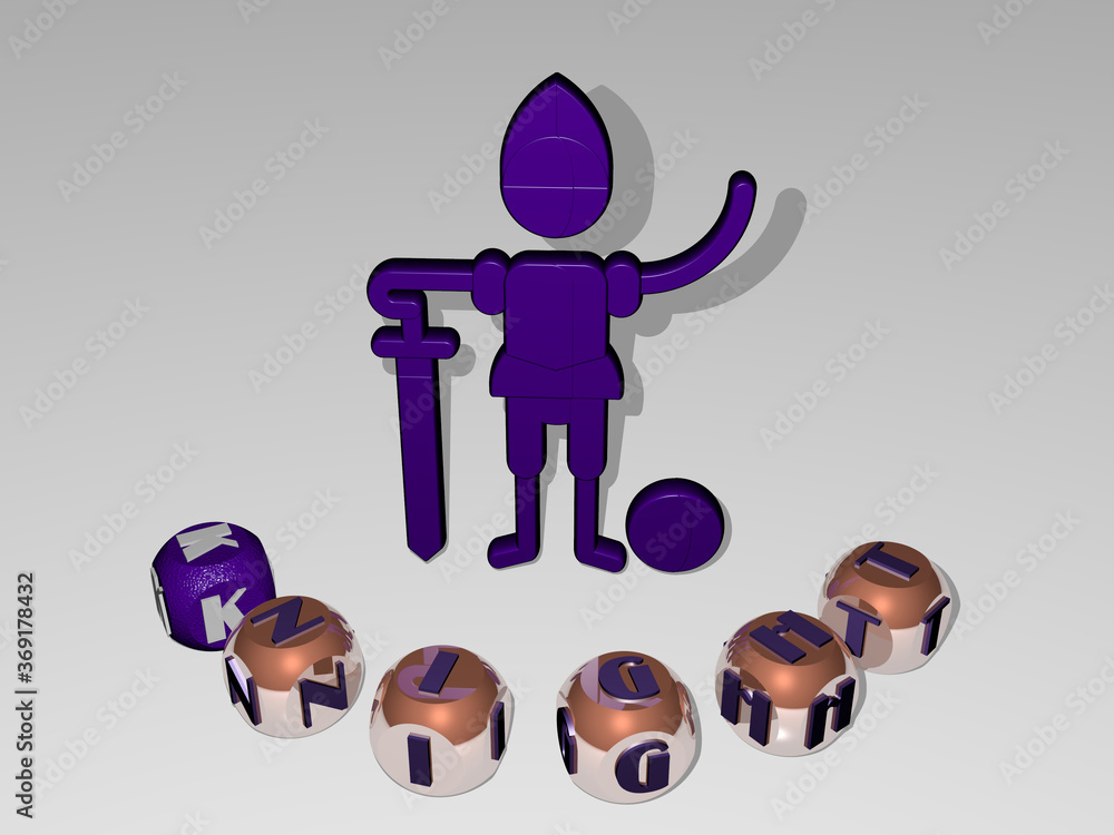3D illustration of knight graphics and text around the icon made by ...