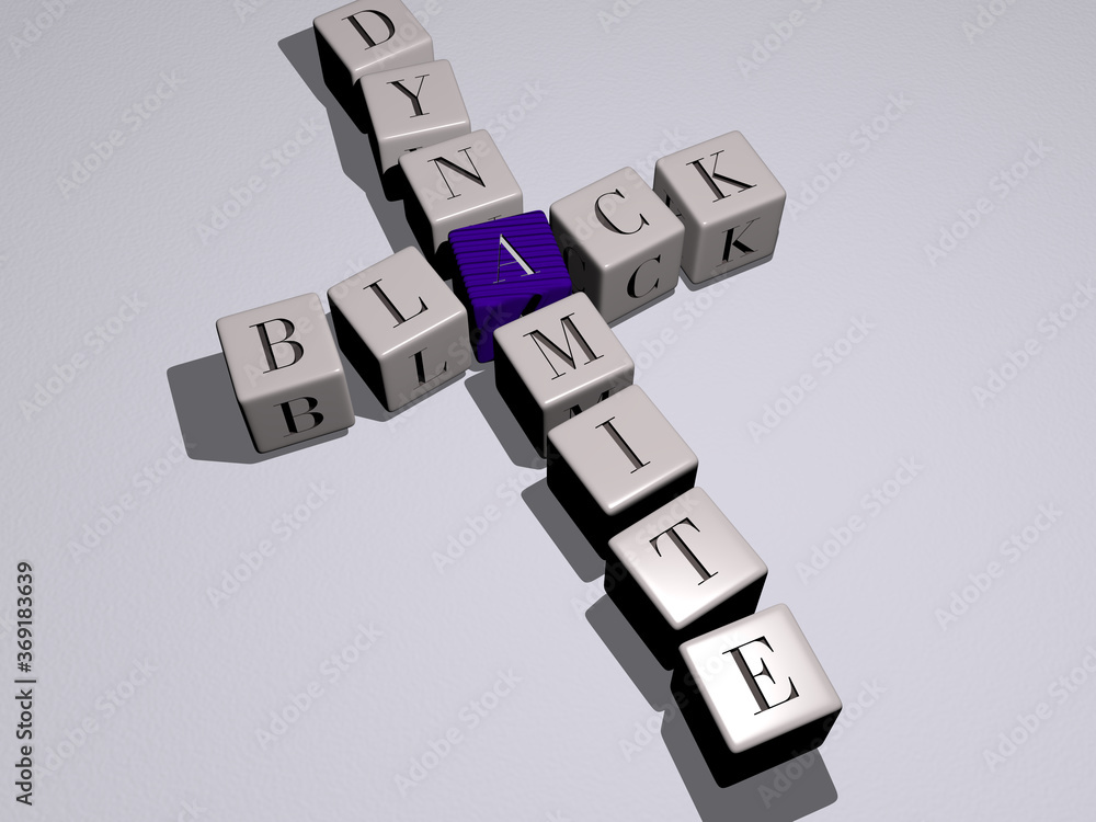 crosswords of BLACK DYNAMITE arranged by cubic letters on a mirror ...
