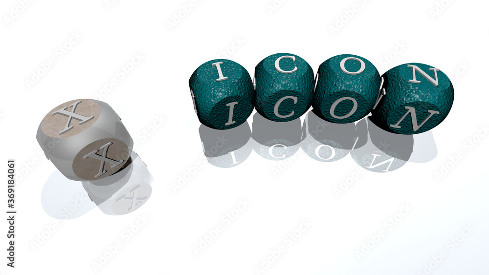 x icon combined by dice letters and color crossing for the related ...