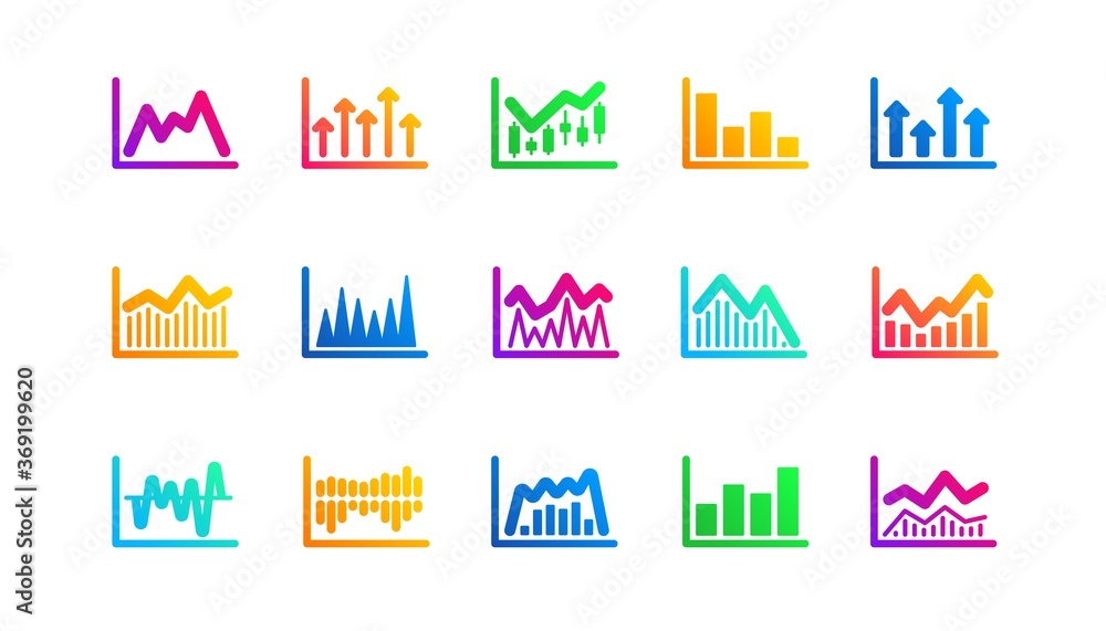 Candlestick graph, Infochart and Report diagram. Charts and graphs ...