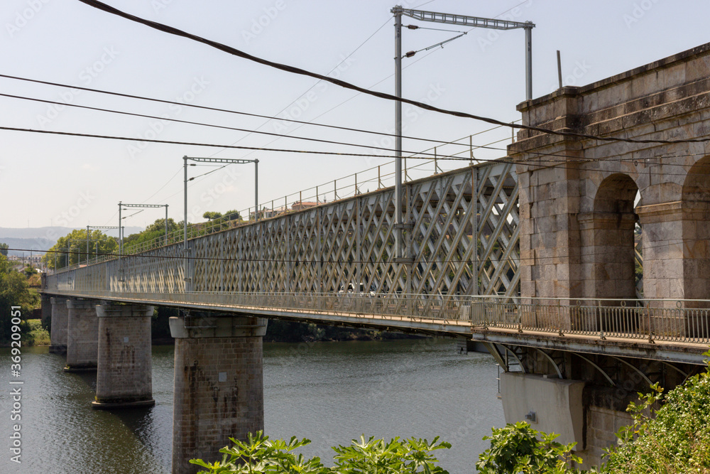 Valença Road-Railway Bridge, also known as Ponte de Valenca or Ponte ...