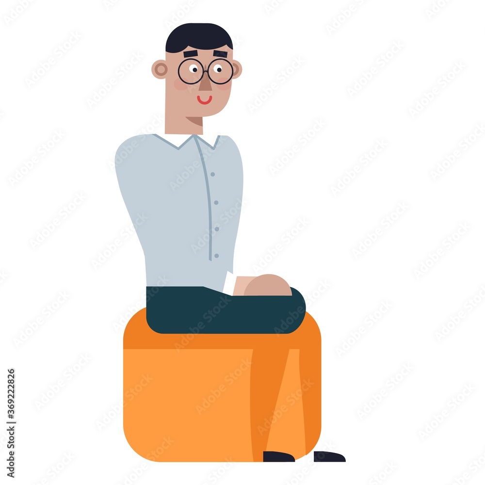 Nerd man. Isolated funny nerd student teenager boy person wearing ...