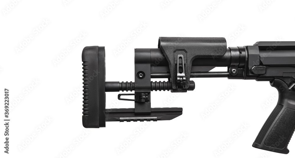 Modern sniper rifle without telescopic sight isolate on white ...