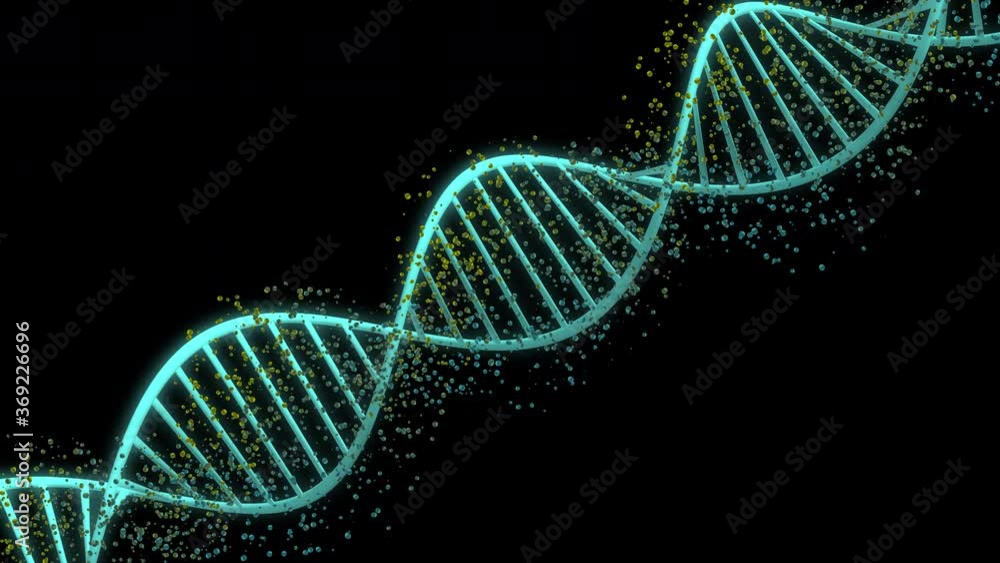 DNA Structure and Particle movements Science animation Genom futuristic ...