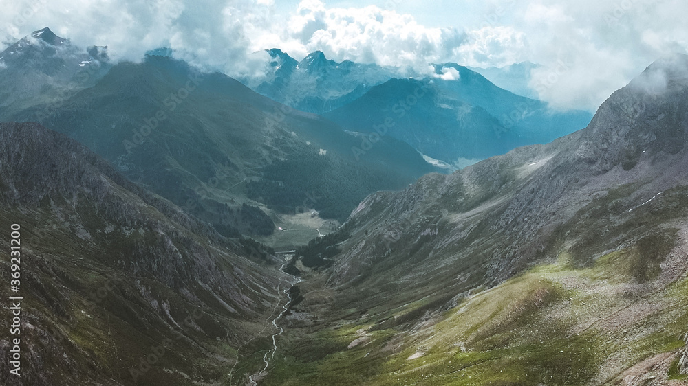 Tal und Berge am Timmelsjoch in den Alpen Stock Photo | Adobe Stock