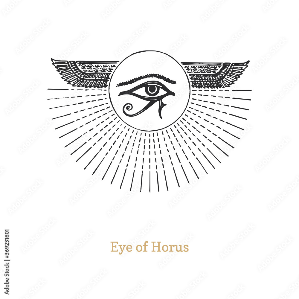 Eye of Horus, vector drawing in engraving style. Stock Vector | Adobe Stock