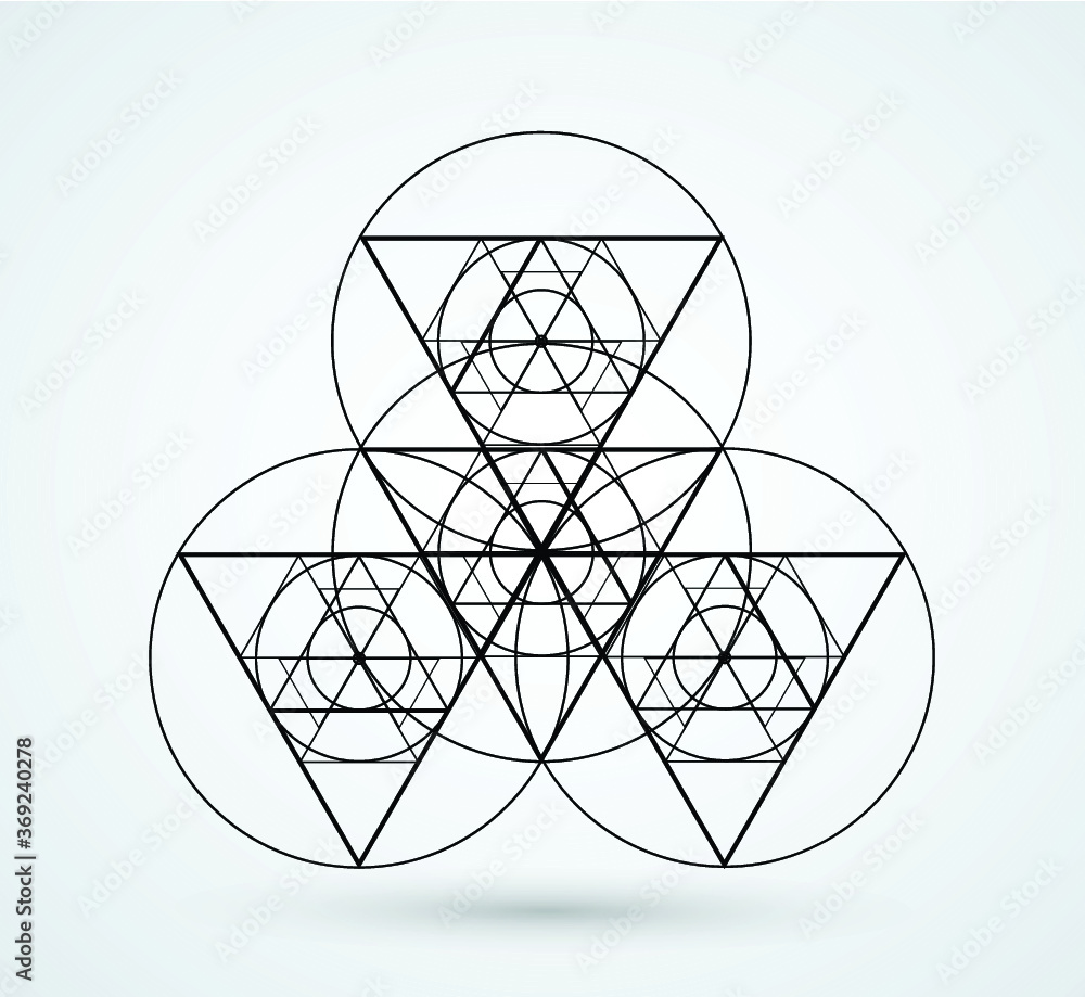 Triangles and circles Design element . Triangular Logo . Vector Lines ...