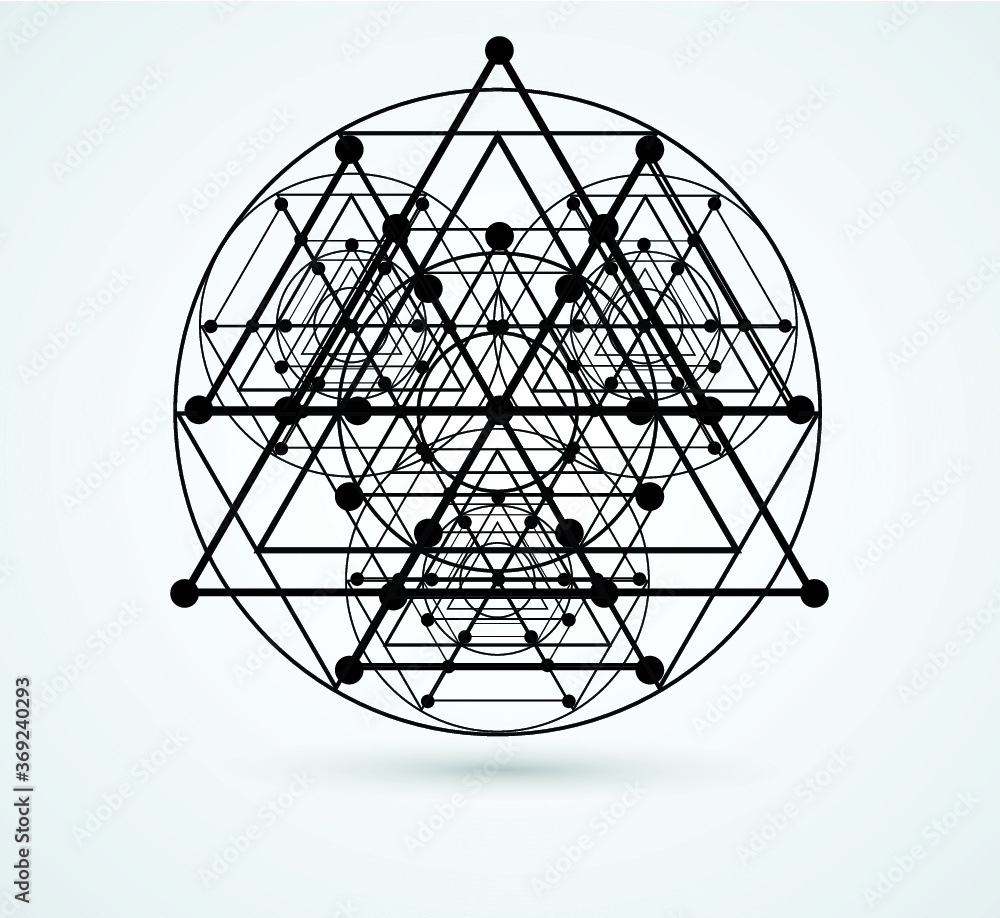 Triangles and circles Design element . Triangular Logo . Vector Lines ...