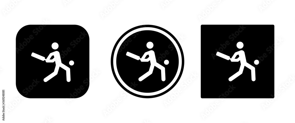 cricket icons in flat design with elements for mobile concepts and web ...