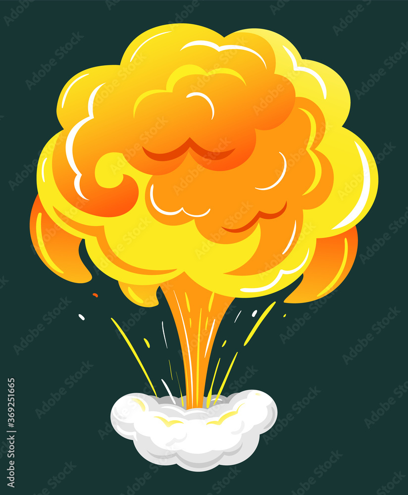 Bomb explosion, dynamite burst, danger explosive material, fireball and ...