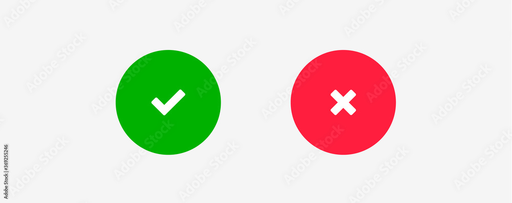 Checkmark and X - mark icons. UI / UX icons for applications and ...