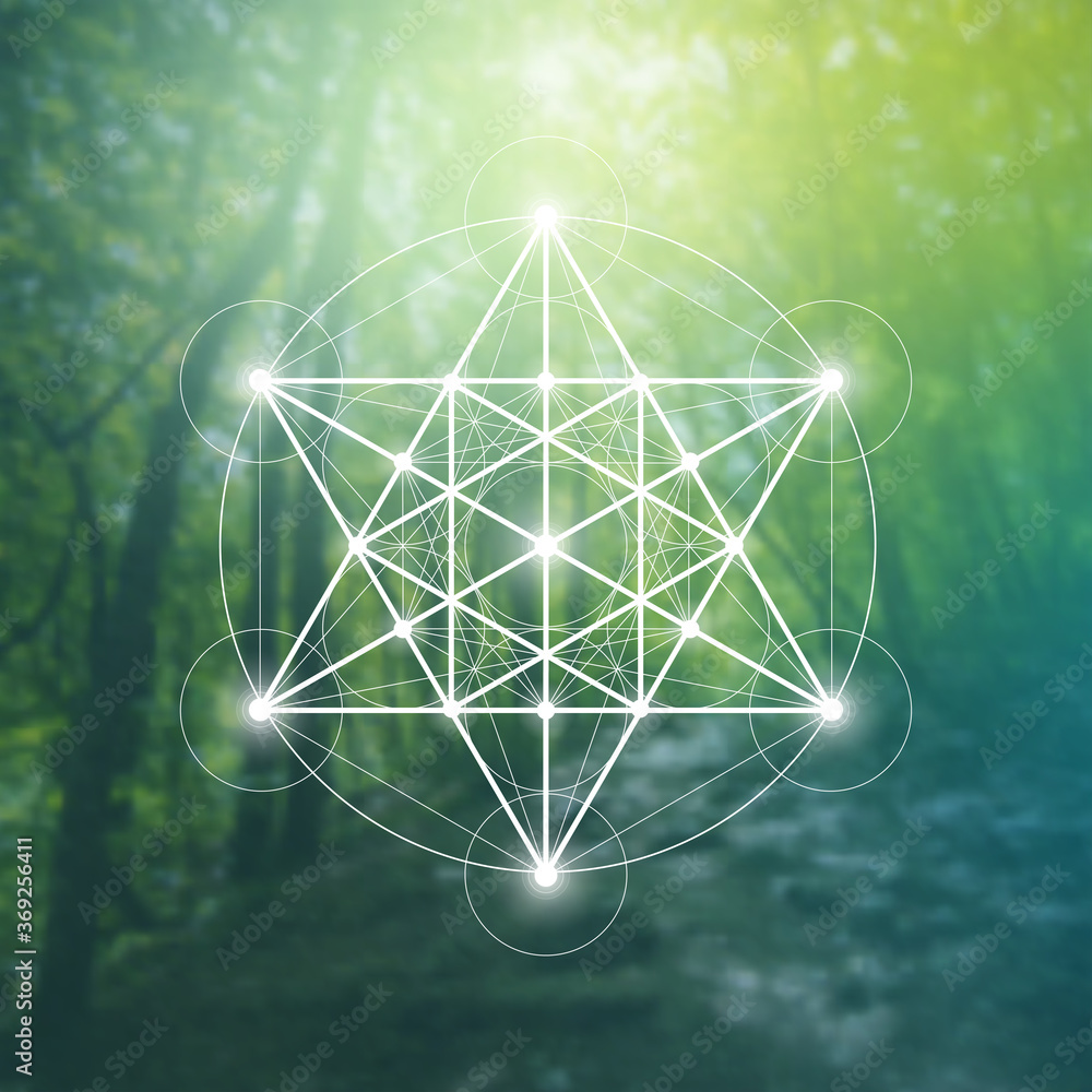 Merkaba sacred geometry spiritual new age futuristic illustration with ...
