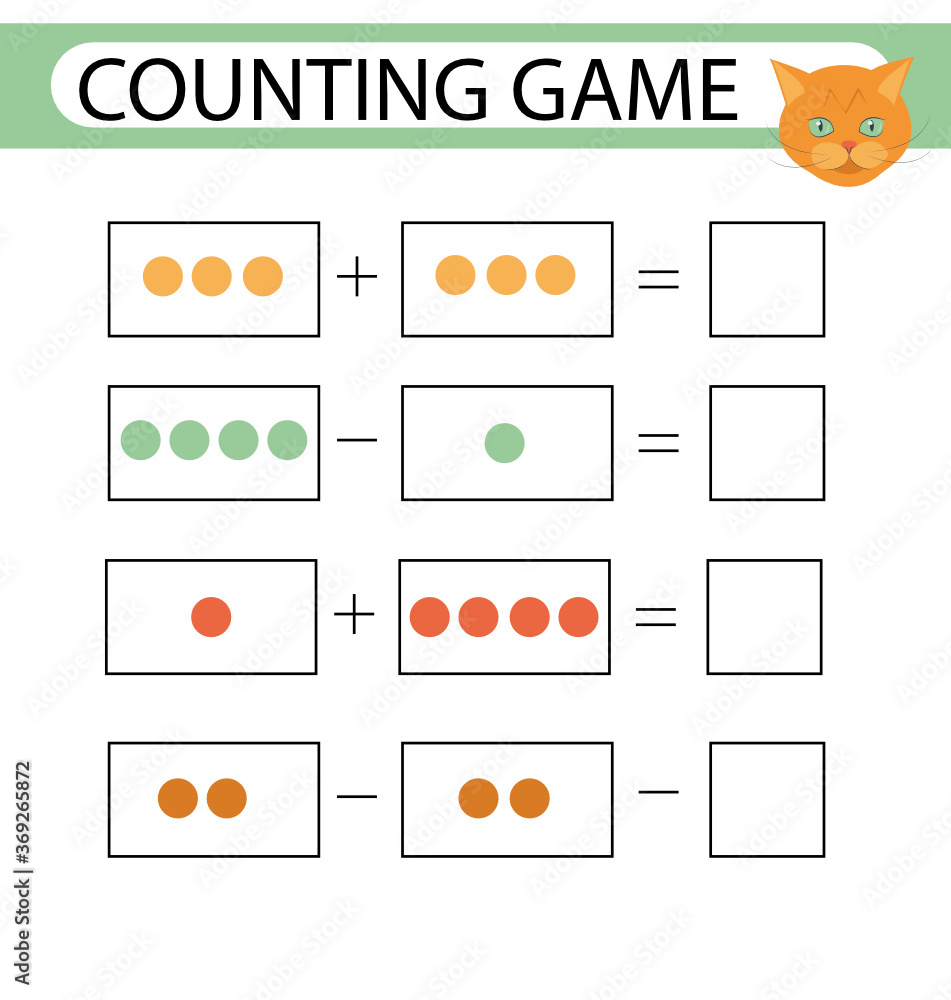 Addition and subtraction. Task for kids. Education developing worksheet ...