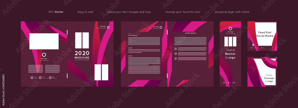 Set of modern layout template include leaflet, brochure, banner, and ...