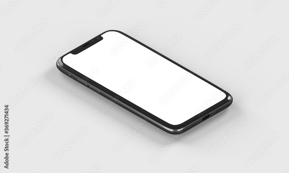 Phone Isometric Rotated 45 Degrees Left on Ground Realistic Stock ...