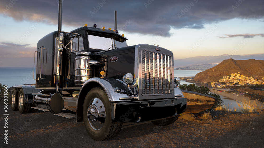 American Peterbilt truck Stock Photo | Adobe Stock