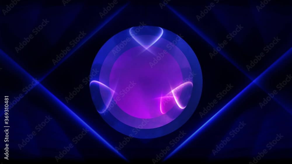 Abstract scientific quantum electrical light pulse blue purple crystal ...